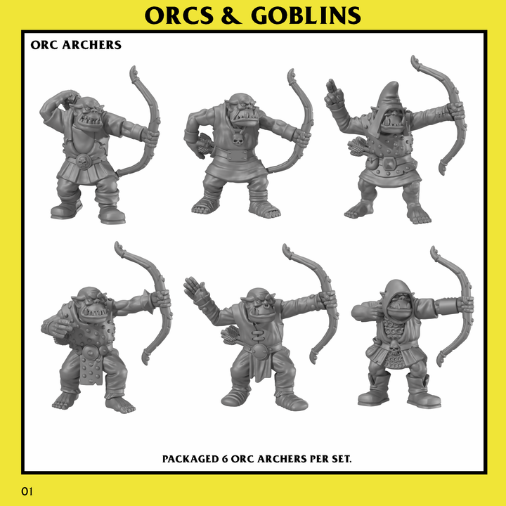 3D Printable ORCS & GOBLINS: Orc Archers Unit by Monstrous Encounters